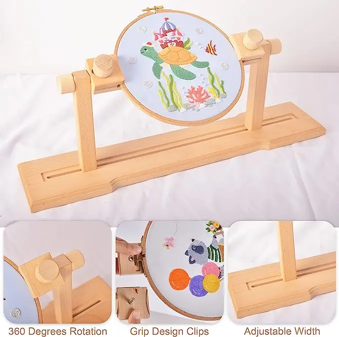 Hands-free Wooden Cross Stitch Stand Holder for DIY Craft Sewing