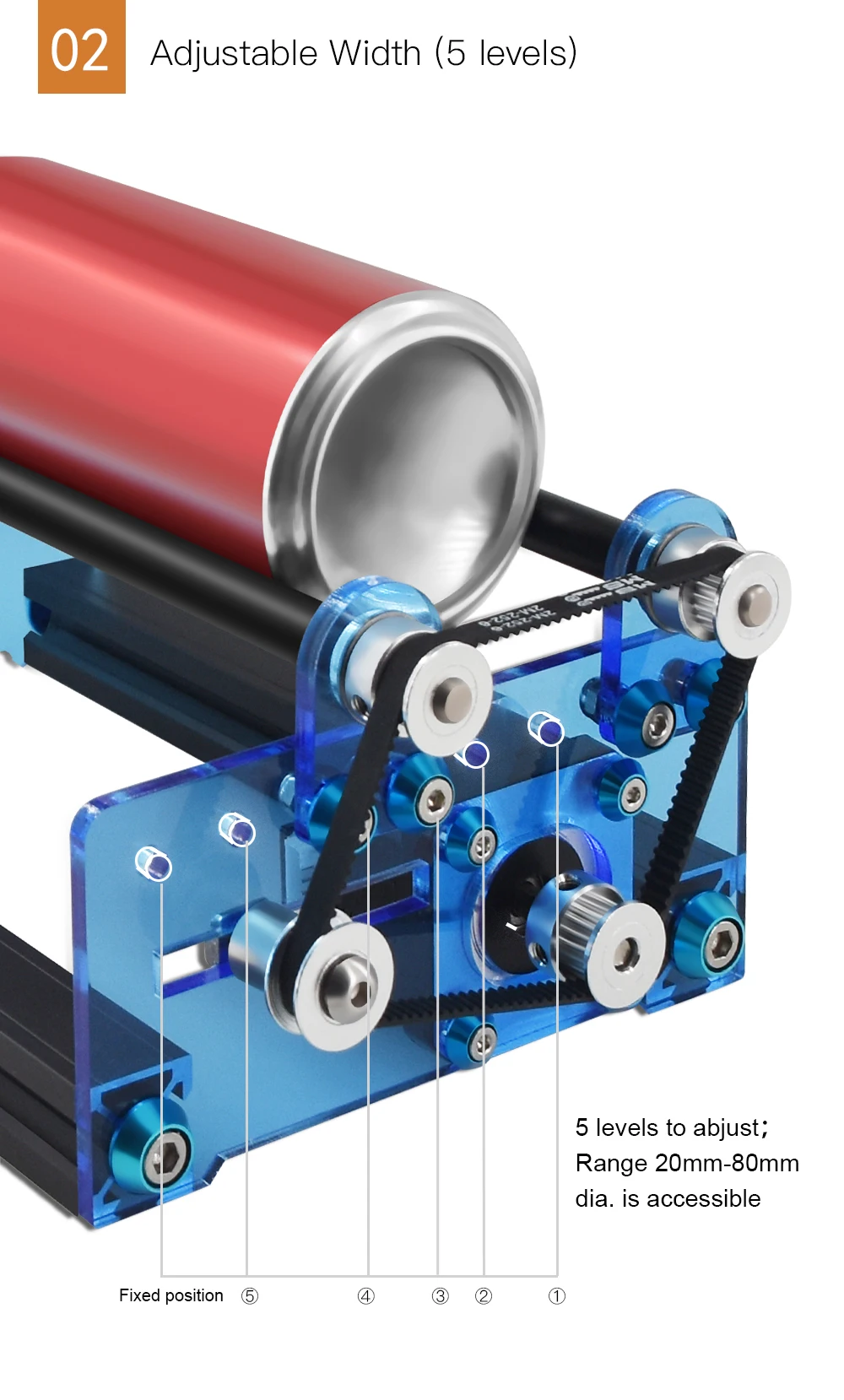 Twotrees Laser Engraving Y-Axis Roller Module for Cylindrical Objects