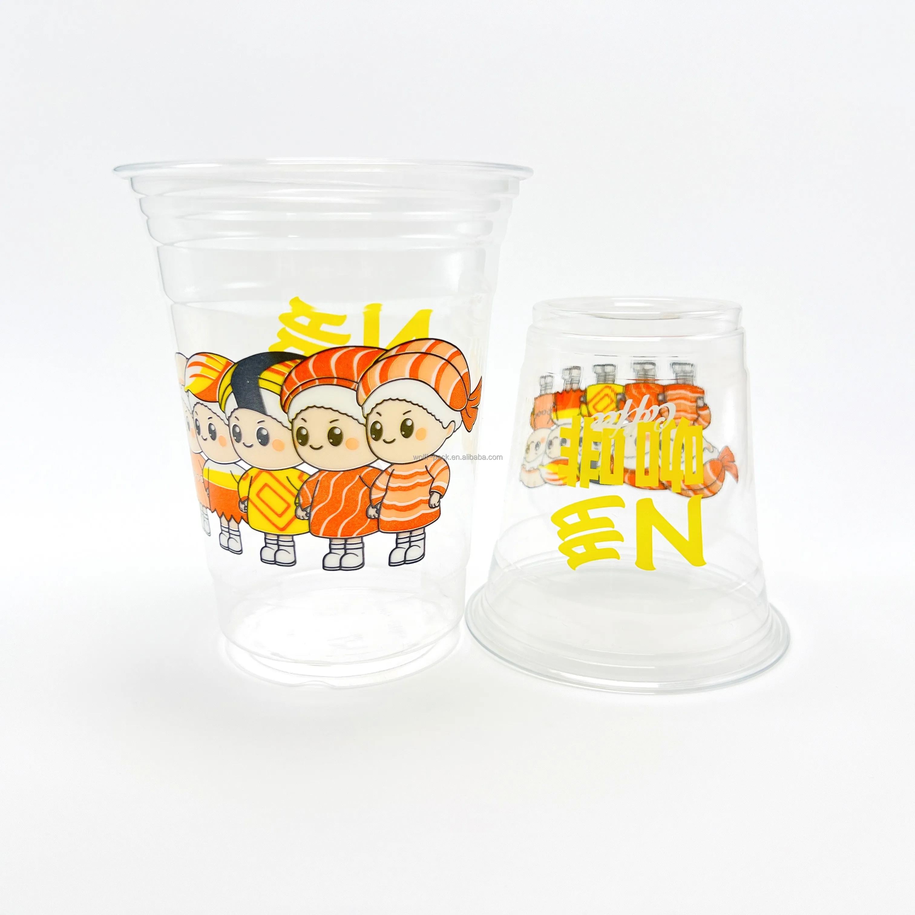 8oz 10oz 12oz 14oz 16oz 20oz 24oz 32oz Pet Plastic Drinking Cup With ...