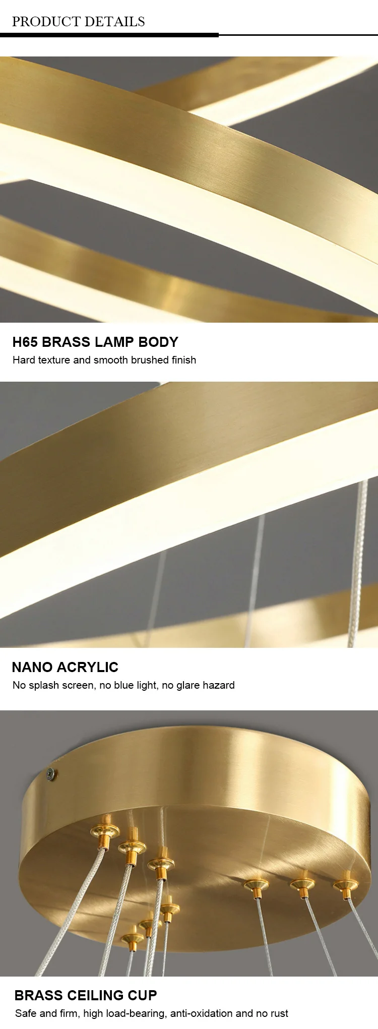 Contemporary Hanging Ceiling Globe Ring Luxury Acrylic Nordic Round ...