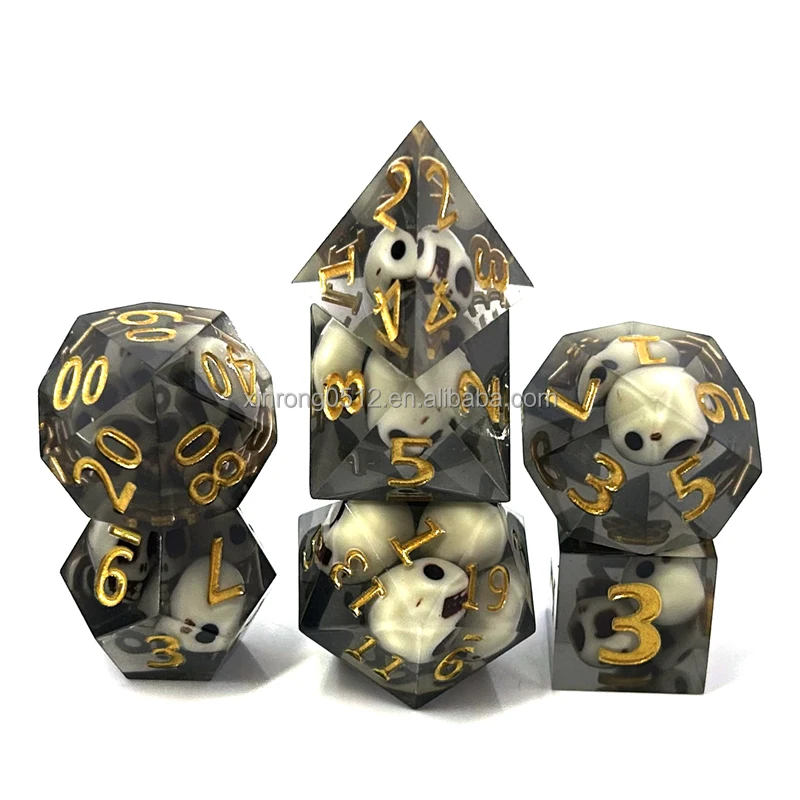 Hell Skeleton Necromancer DND Dice Sharp Resin Dice Set D20 Dungeons ...