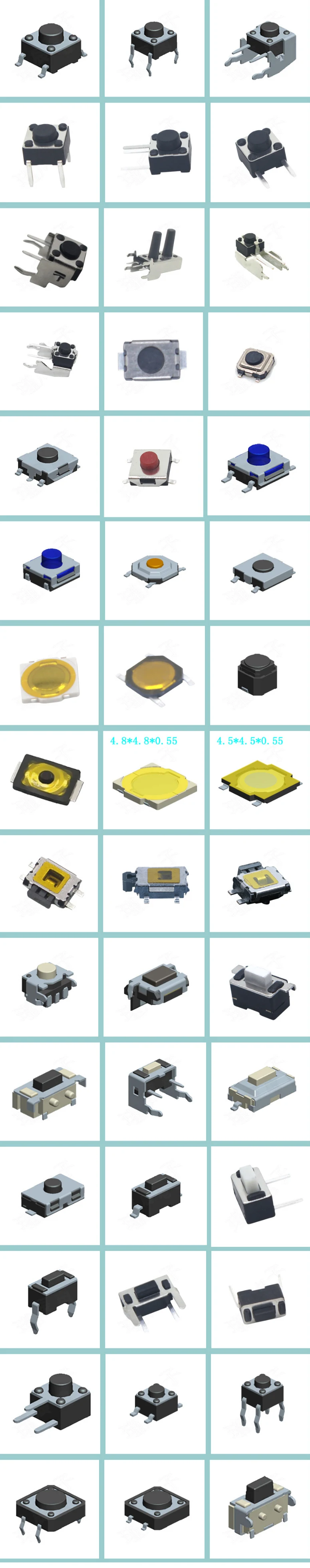 3.5x6 Push Button Tact Switch Reset Mini Leaf Switches Smd Dip ...