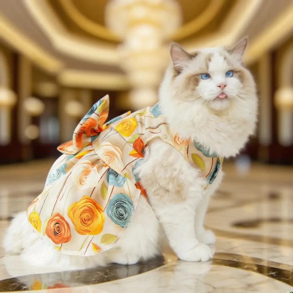 Pet Clothing Luxury Princess Style Flower Dress Cat and Dog Clothing ...