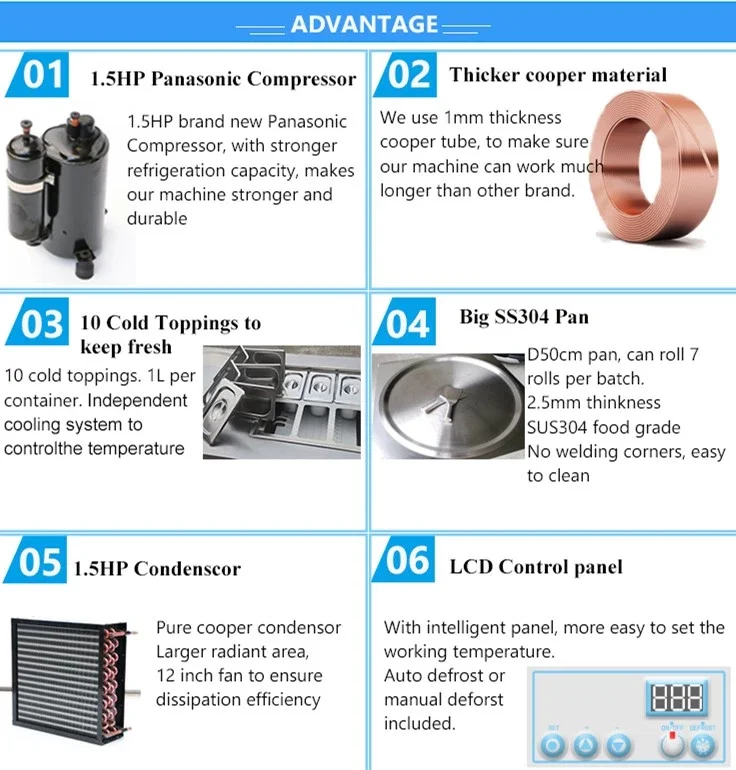 Mini Cold Stone Table Fried Ice Cream Machine Thailand Fried Ice Cream ...