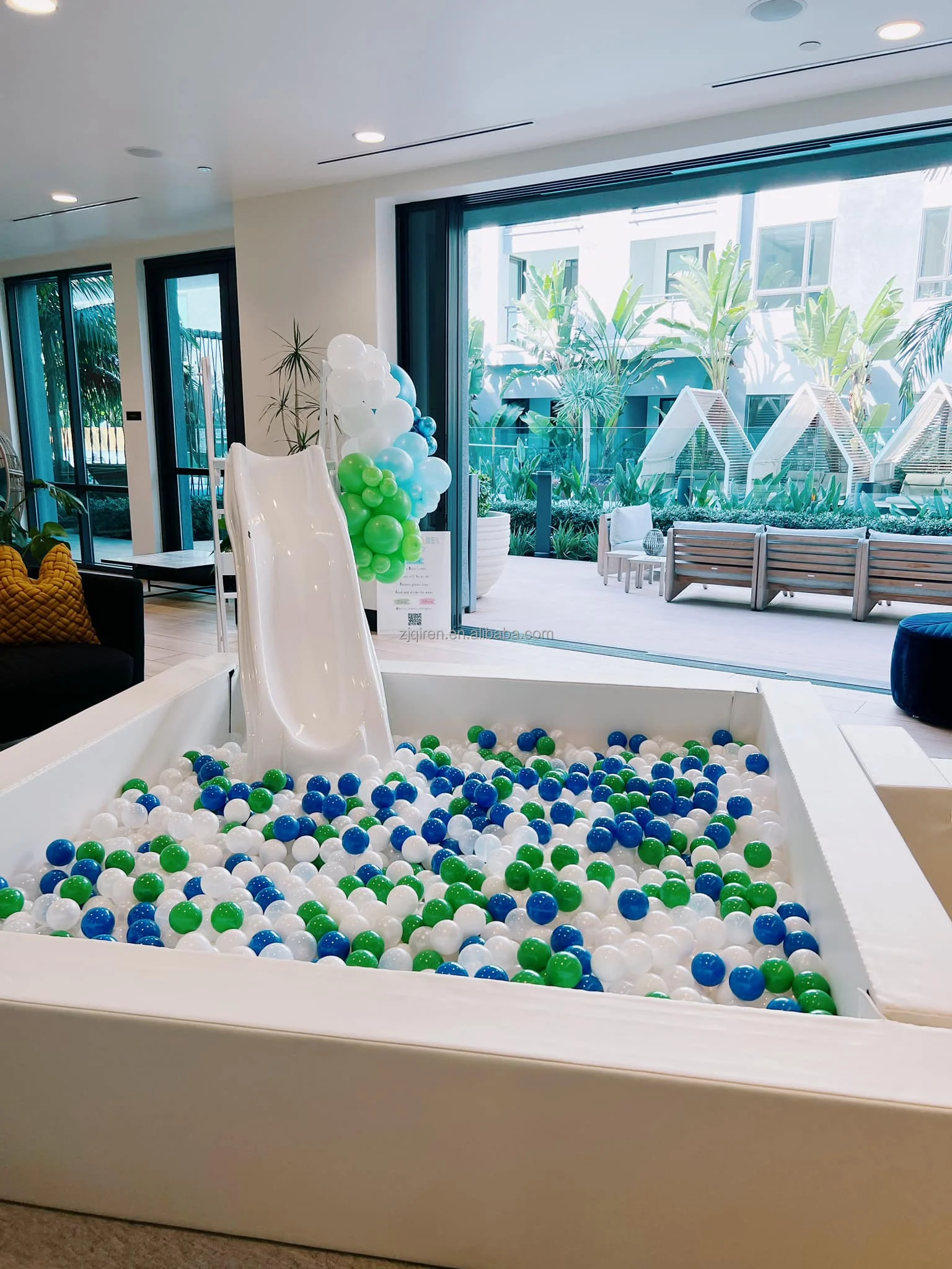 Toddlers & Adults Love Our White Ball Pit with Slide