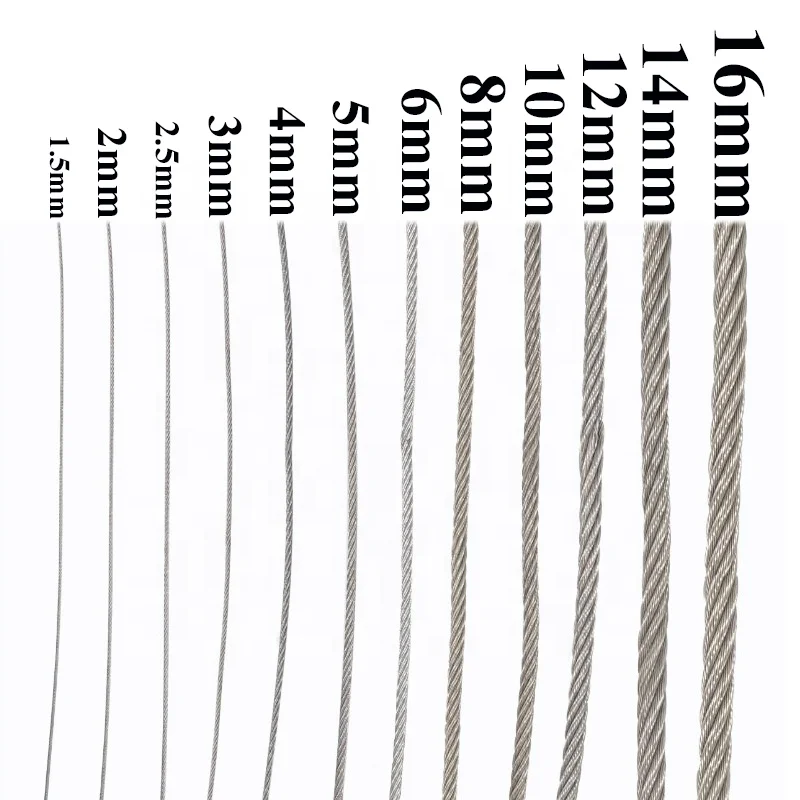 Pvc Coated Stainless Steel Stair Railing Wire Rope Fence 6x26 Aisi 316l ...