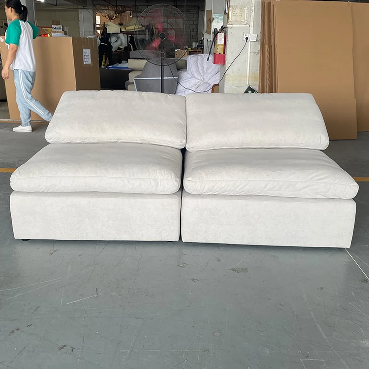 Foshan Modern Luxury Living Room Linen L Shape Sofa Set
