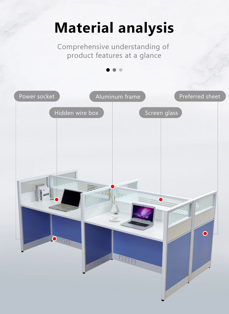 Modern Modular Office Cubicle Workstation for 2-8 Persons