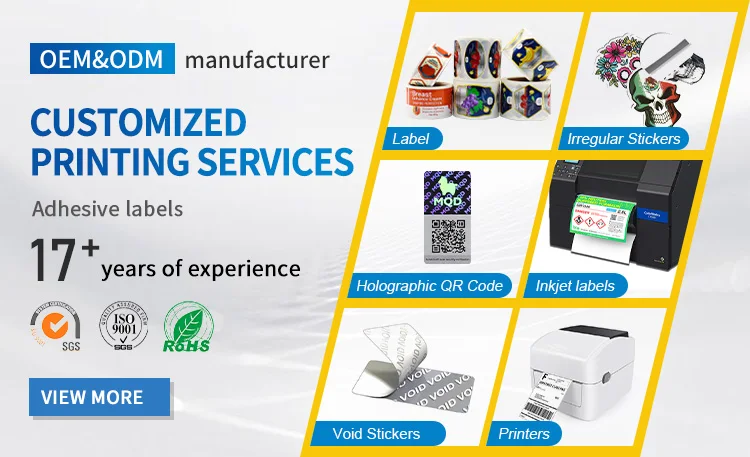 Waterproof Serial Number Qr Code Hologram Sticker Label Scratch Printed ...