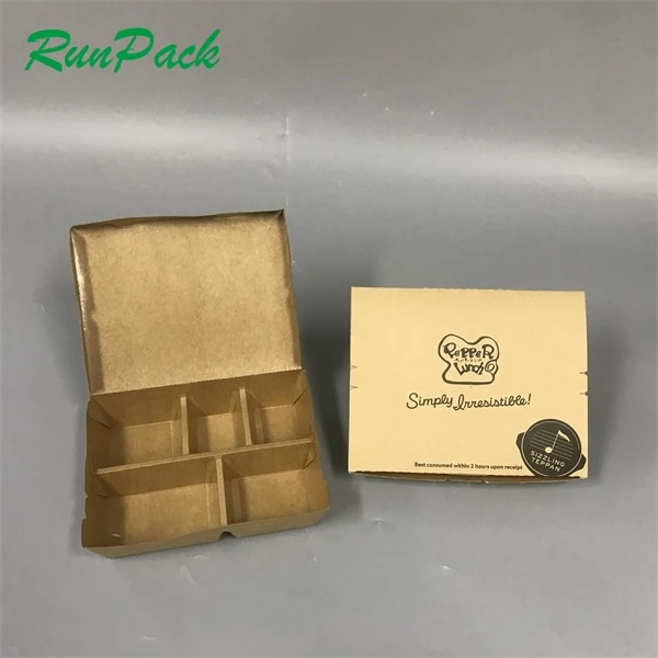 Craft Paper Box with Compartments - Ideal for Food Takeaway