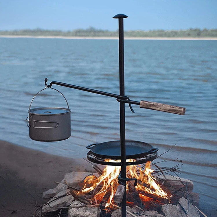 JH-Mech Adjustable Swivel Grill for Outdoor Barbecue Over Open Fire BBQ ...