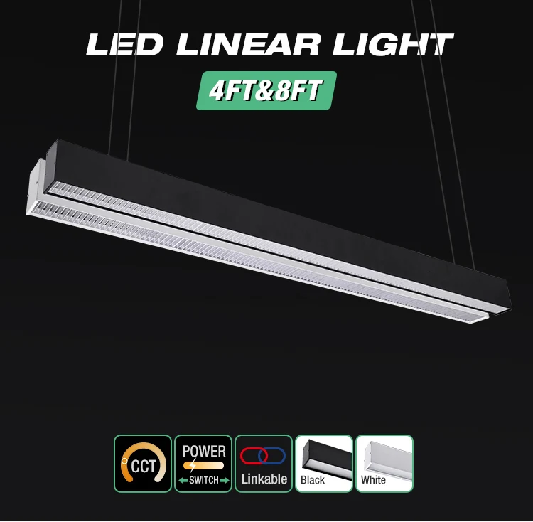 Modern Suspended 4ft 8ft Grille Tube Commercial 1200mm 2400mm Linkable ...