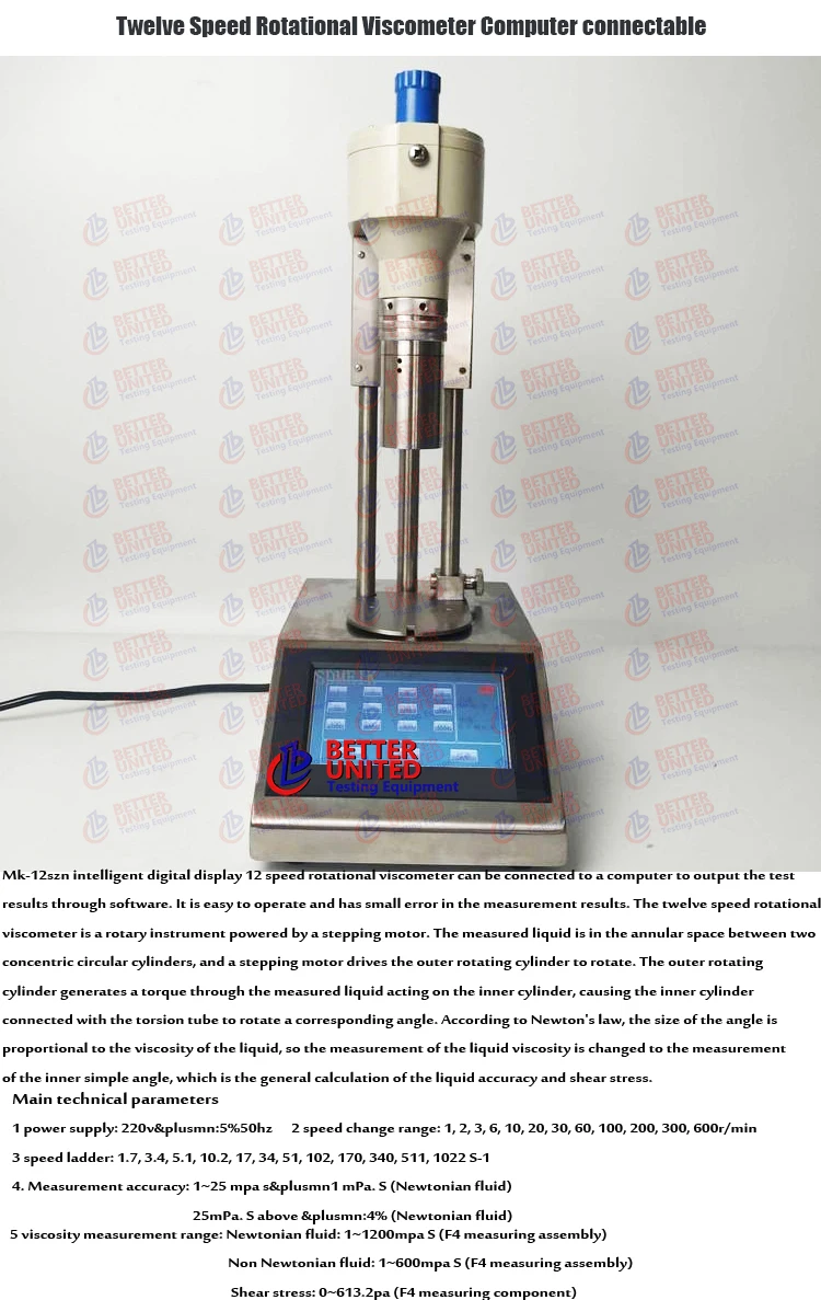 Twelve Speed Rotational Viscometer for Pseudo-Plastic Fluids