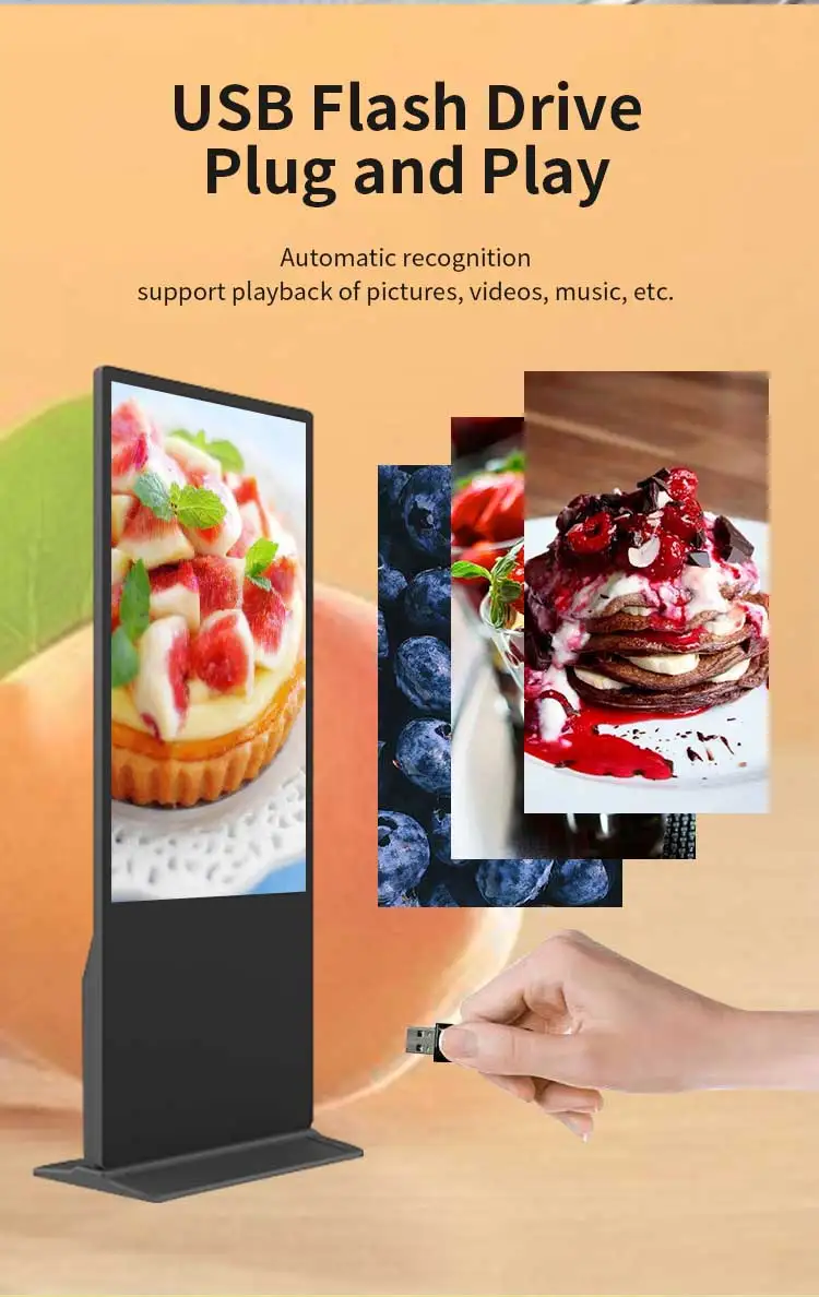 Signage Floor Stand Alone Up Indoor 55 Inch Android Led Lcd Tv Ad ...