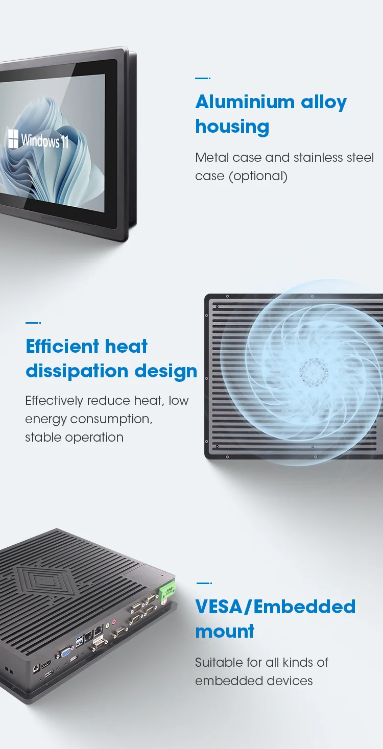 Front Ip65 Waterproof Pcap Touch Screen All In One I3 I5 I7 Fanless ...