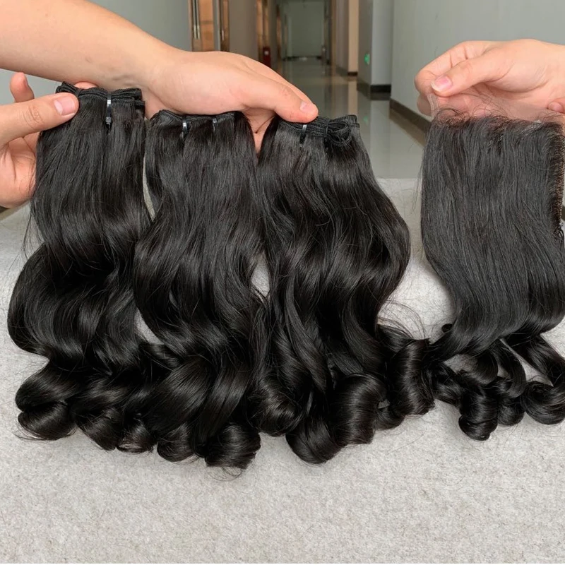 Super Double Drawn Funmi Bouncy Curls,12a Grade Virgin Human Hair Raw ...