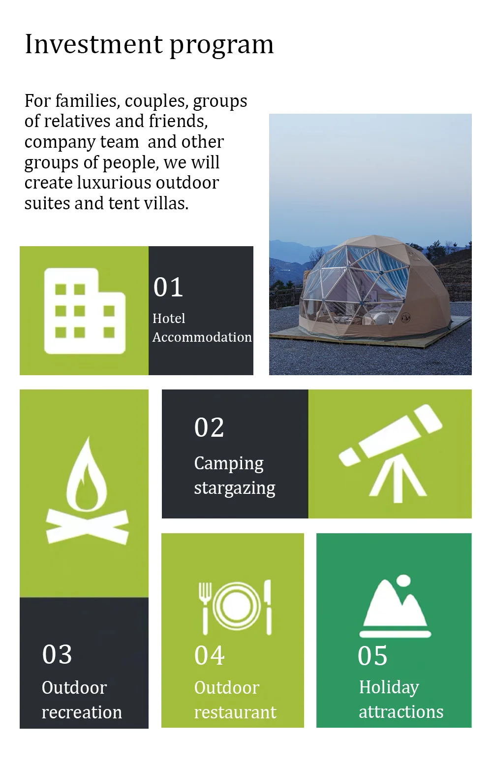 Wholesale 6x6m Wooden Frame Glamping Tent Geodesic Dome Tent Wedding ...