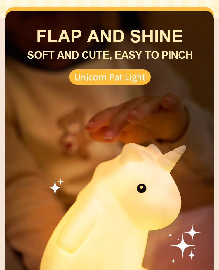 Decorative Small Soft Silicone Cute Pat Light Battery Version Color ...