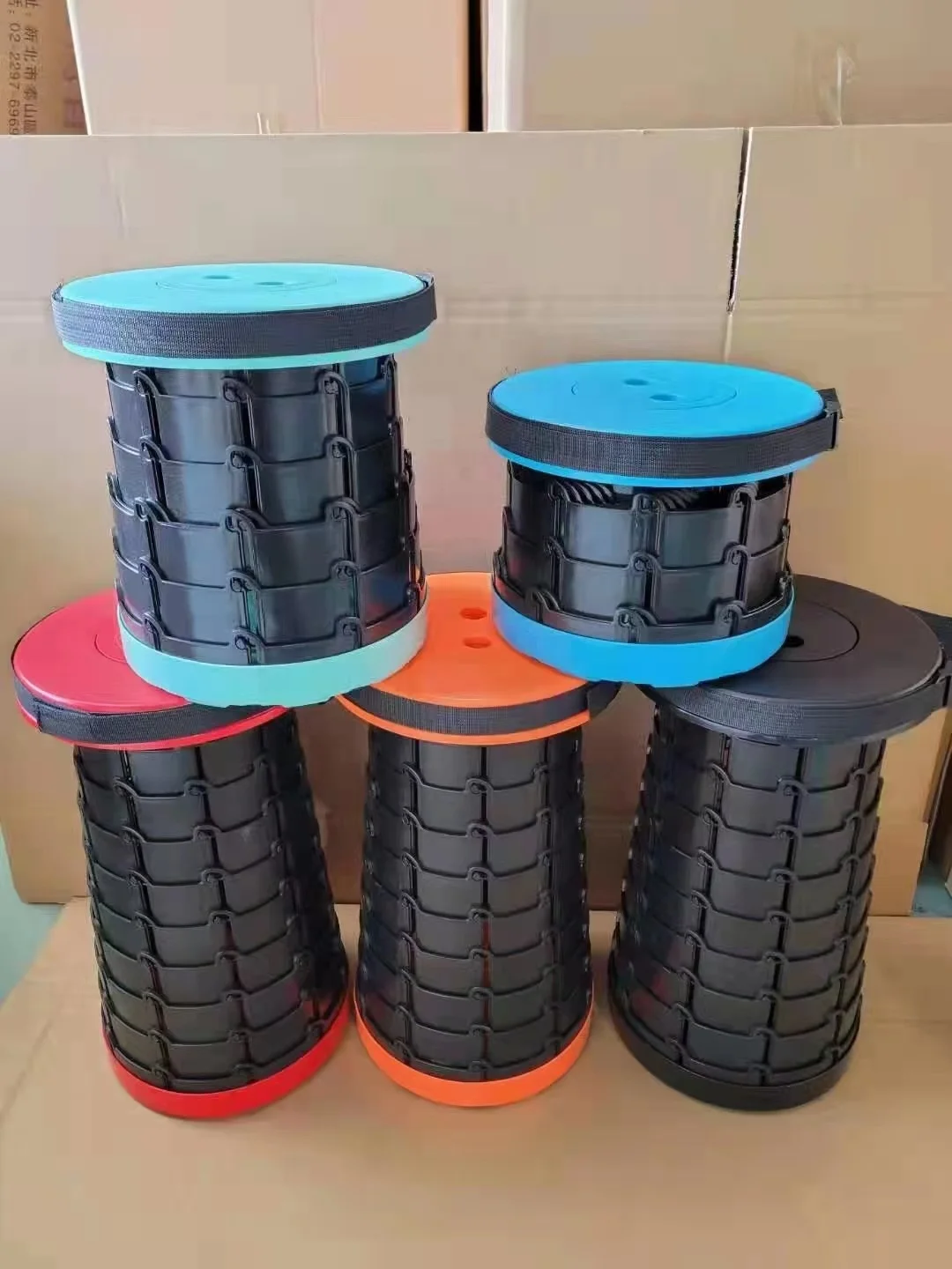 Collapse Sturdy Compact Adjustable Folding Camping Stool Telescopic ...