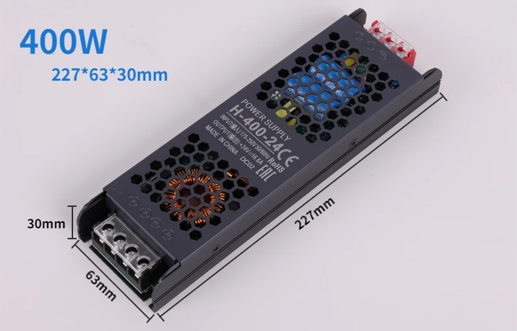 Ultra Thin Led Strip Transformer Ac110v-265v To Dc 12v 24v 2.5a 5a 8.3a 12.5a 16.6a 25a 33.3a ...