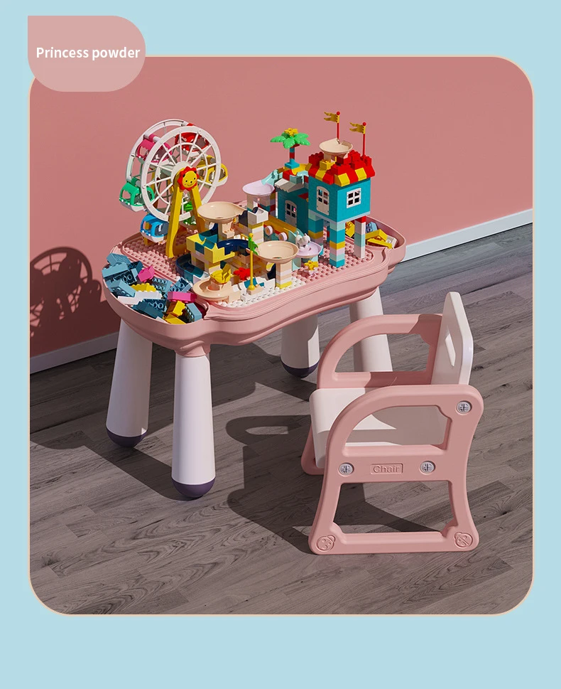Children Play Tables Kids Desk Set Toy Play Table Children's Building ...