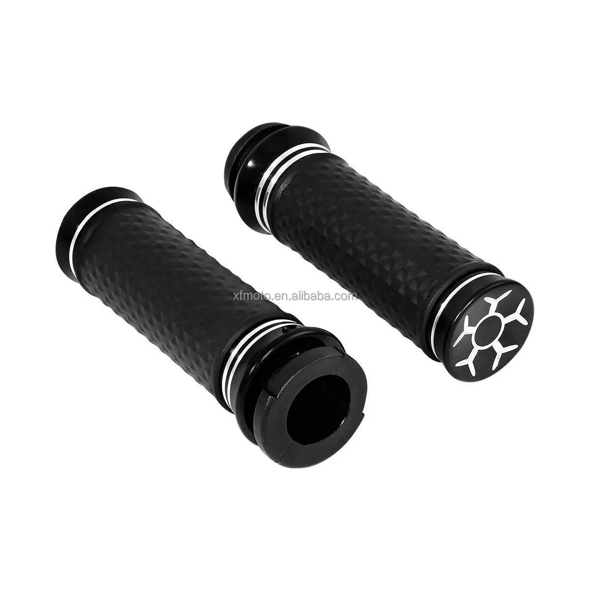 Black 1'' Electric Handle Bar Hand Grips for Harley Dyna