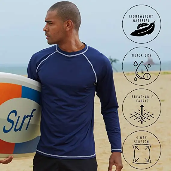 Wholesale Custom Logo Upf 50+ Mock Neck Compression Mma Swim Shirts Men ...