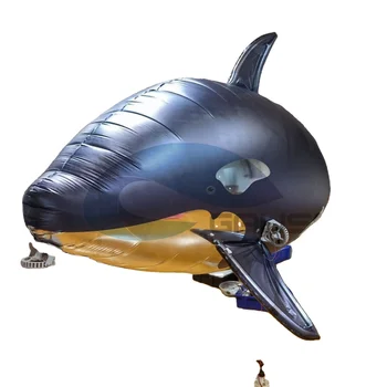 Remote Control Killer Whale Inflatable Flying Whale Balloon For Mall ...