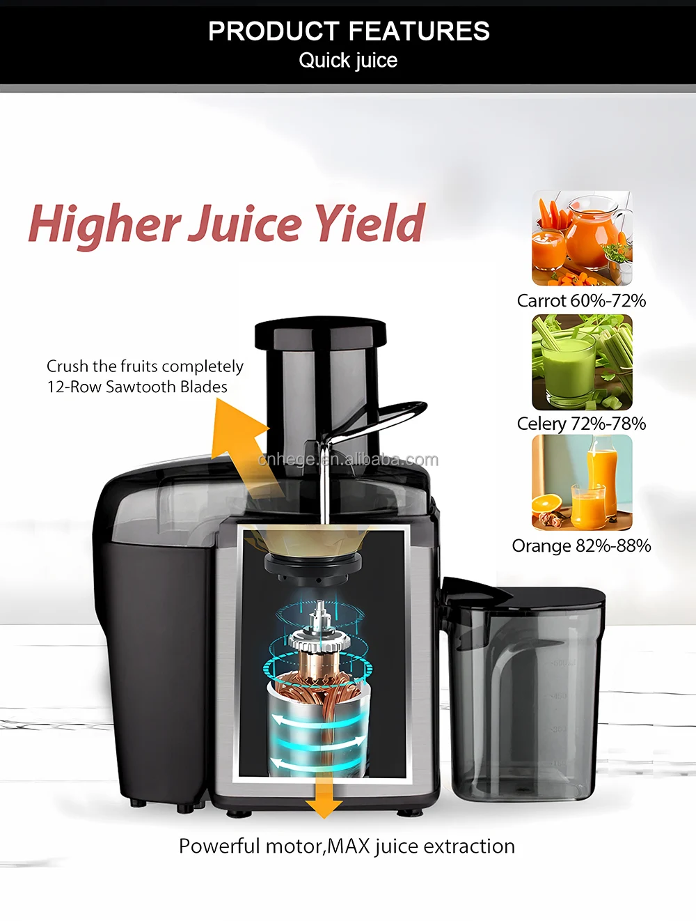 Mini Cold Press Slow Juicer Electric Juice Extractor Portable Blender ...