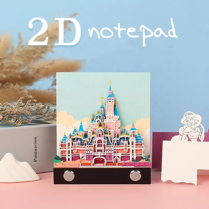 Customizable Logo Fairytale Hogwarts Castle 3d Memo Pad Paper Crafts ...