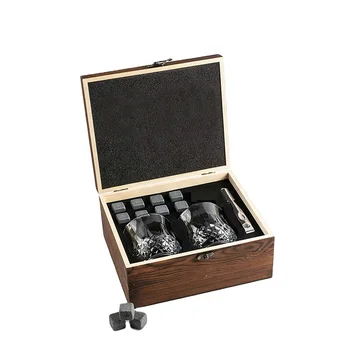 Custom Whiskey Glass Box Set With Soapstones And Crystal Whiskey Glass ...