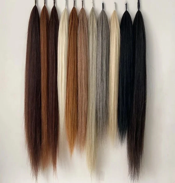 80-85CM Natural Loop Horse Hair Tail Extensions and 170g-510g Horse ...