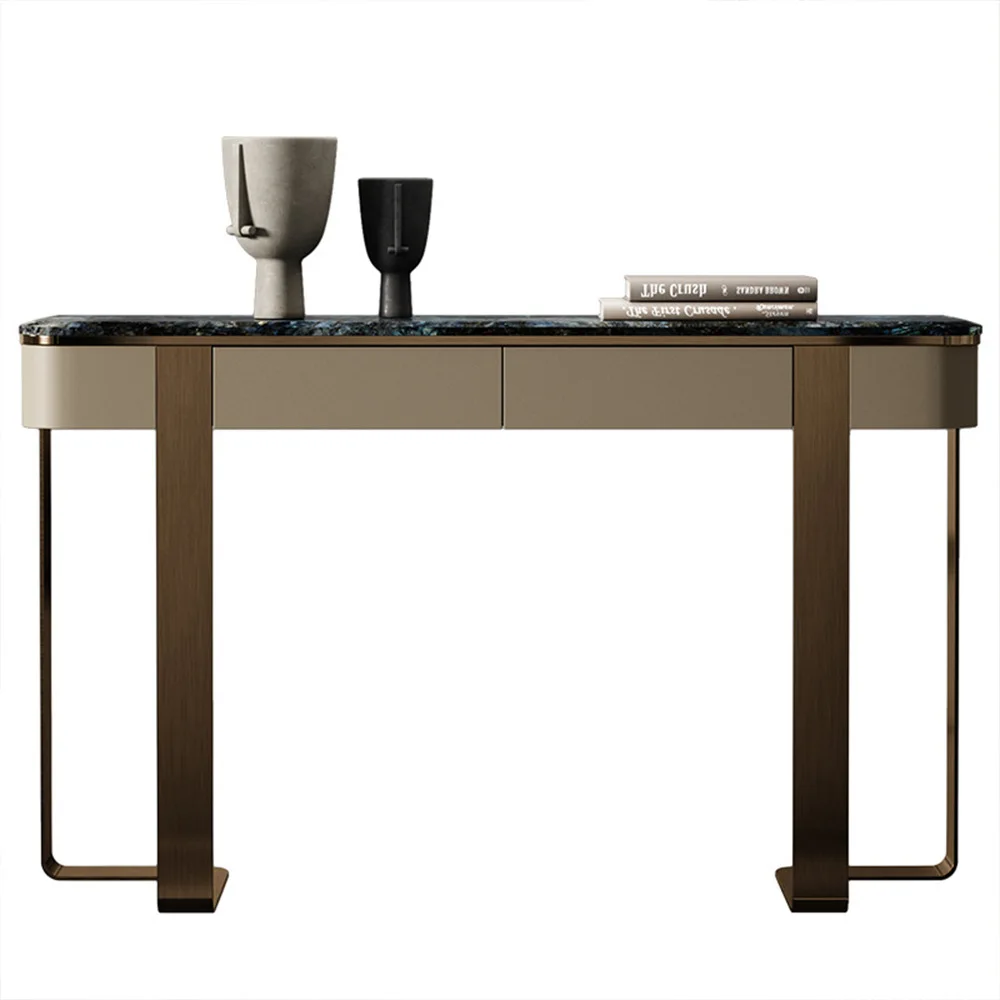 Italian Sintered stone gold stainless steel console tables Luxury ...