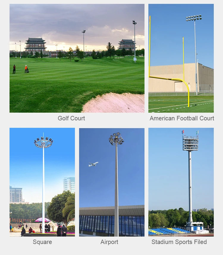 30m Meter High Mast Light Post for Stadiums - Aluminum