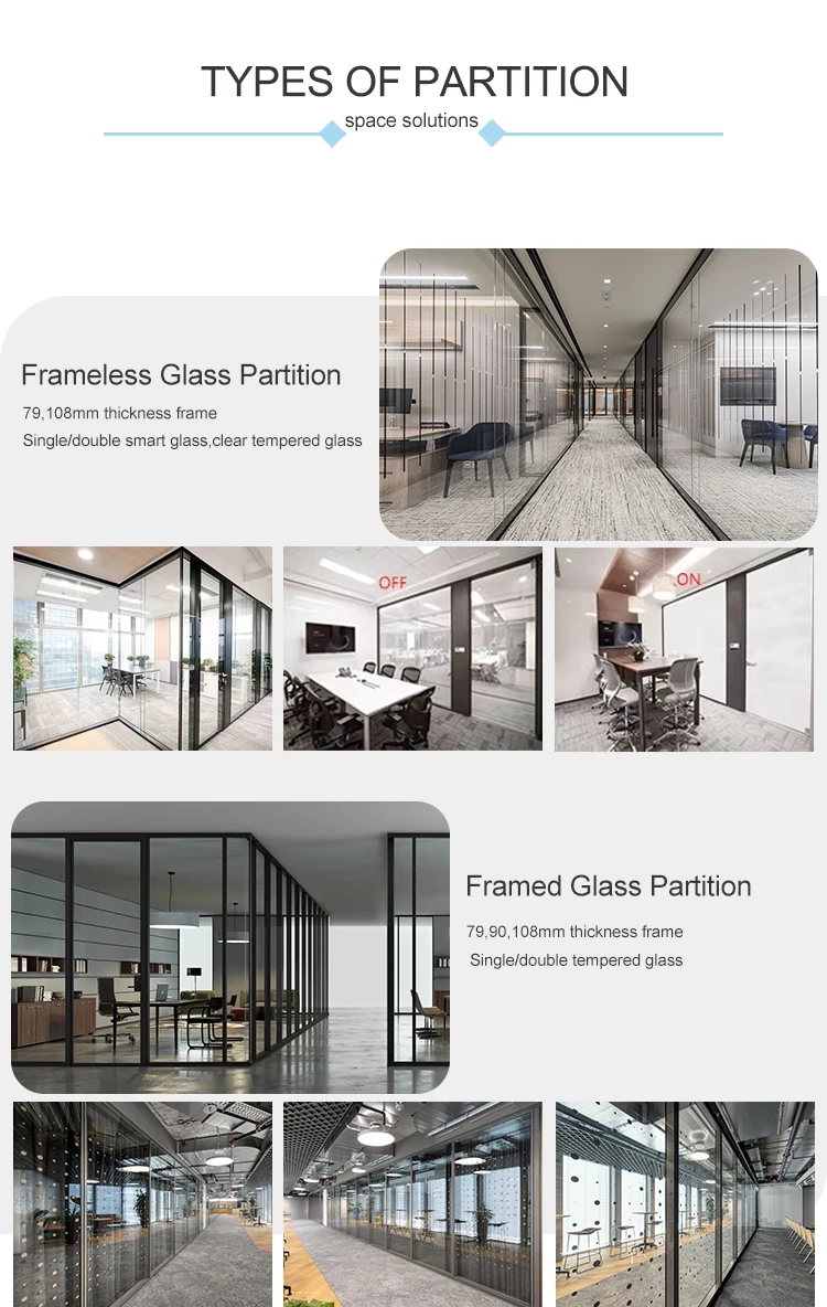 Frameless Clear Glass Partition Wall - Elegant Office Solution with ...