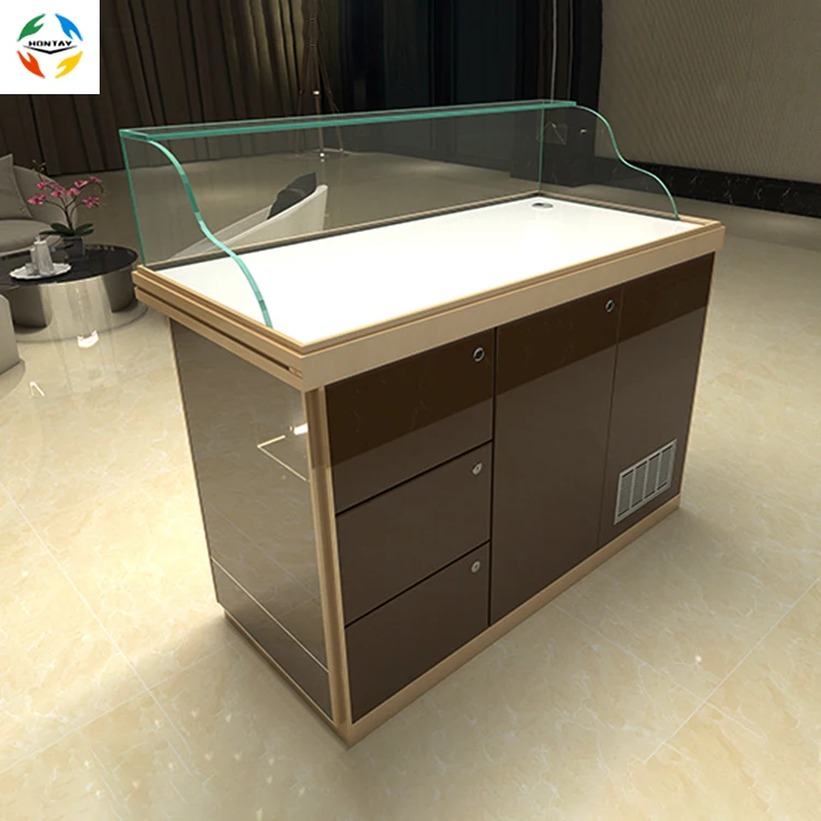 Custom Size Rear Lockable Cashier Shopping Mall Tempered Glass Cash ...