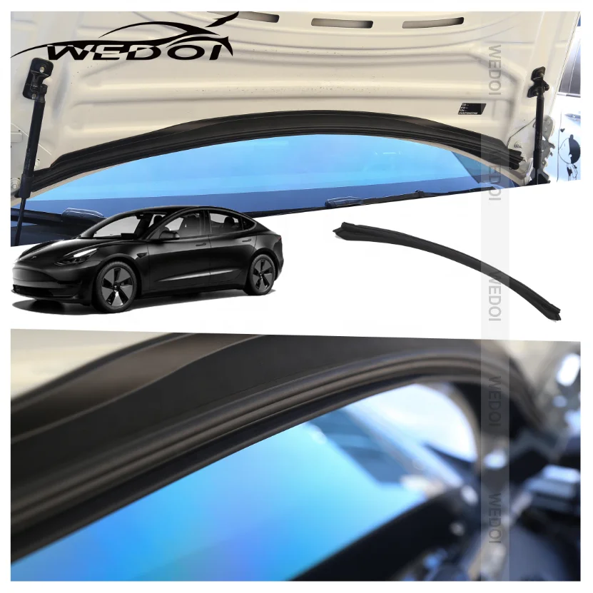 Front Hood Weather Strip Rubber Seal Protector For Tesla Model 3 Newest ...