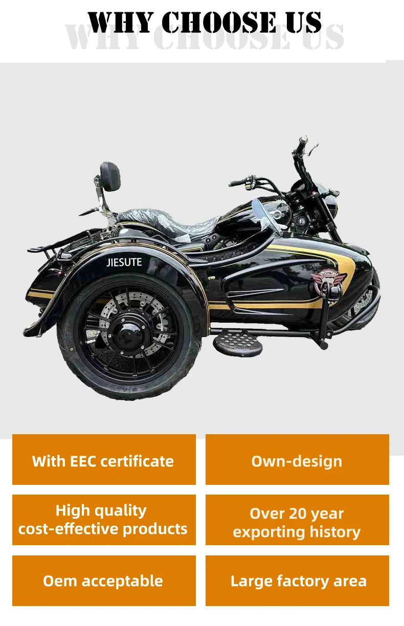 JIESUTE 800CC Gas Adventure Motorcycle with Sidecar
