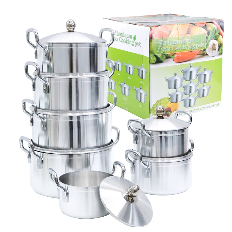 YT 7-Piece Cookware Set - Durable Aluminum Pot Collection