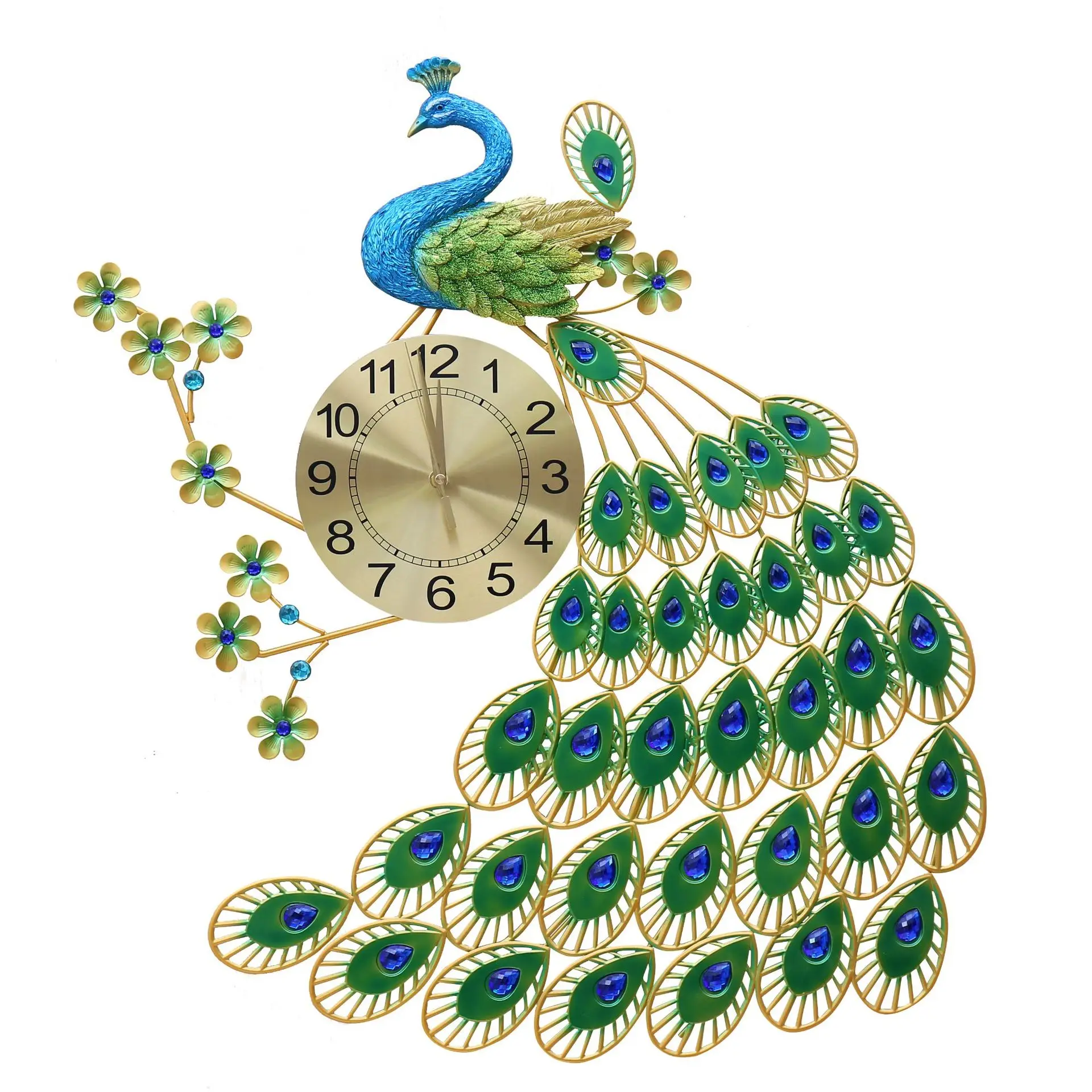 Huafuren Bedroom Living Room Peacock Clock Quartz Chinese Style Luxury ...