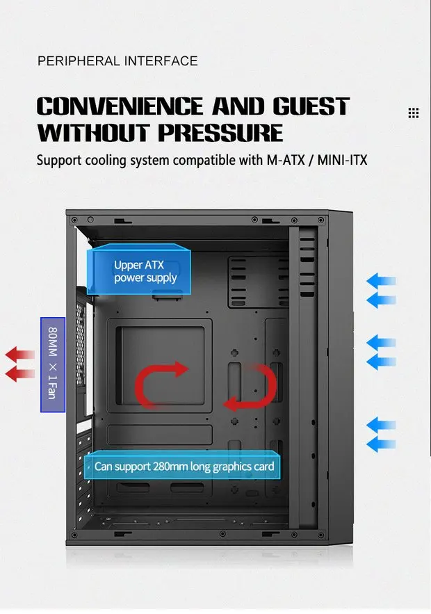 Factory OEM Custom Office Computer PC Case MATX Cases & Towers Acrylic ...