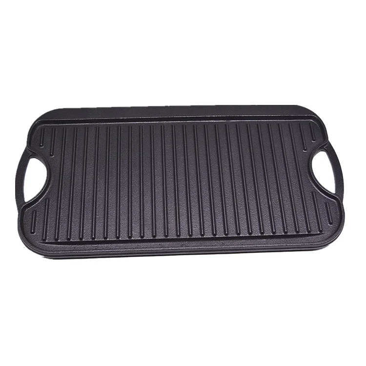 Pre-seasoned Rectangle Cast Iron Grille Plate With Two Ears - Buy Pre ...
