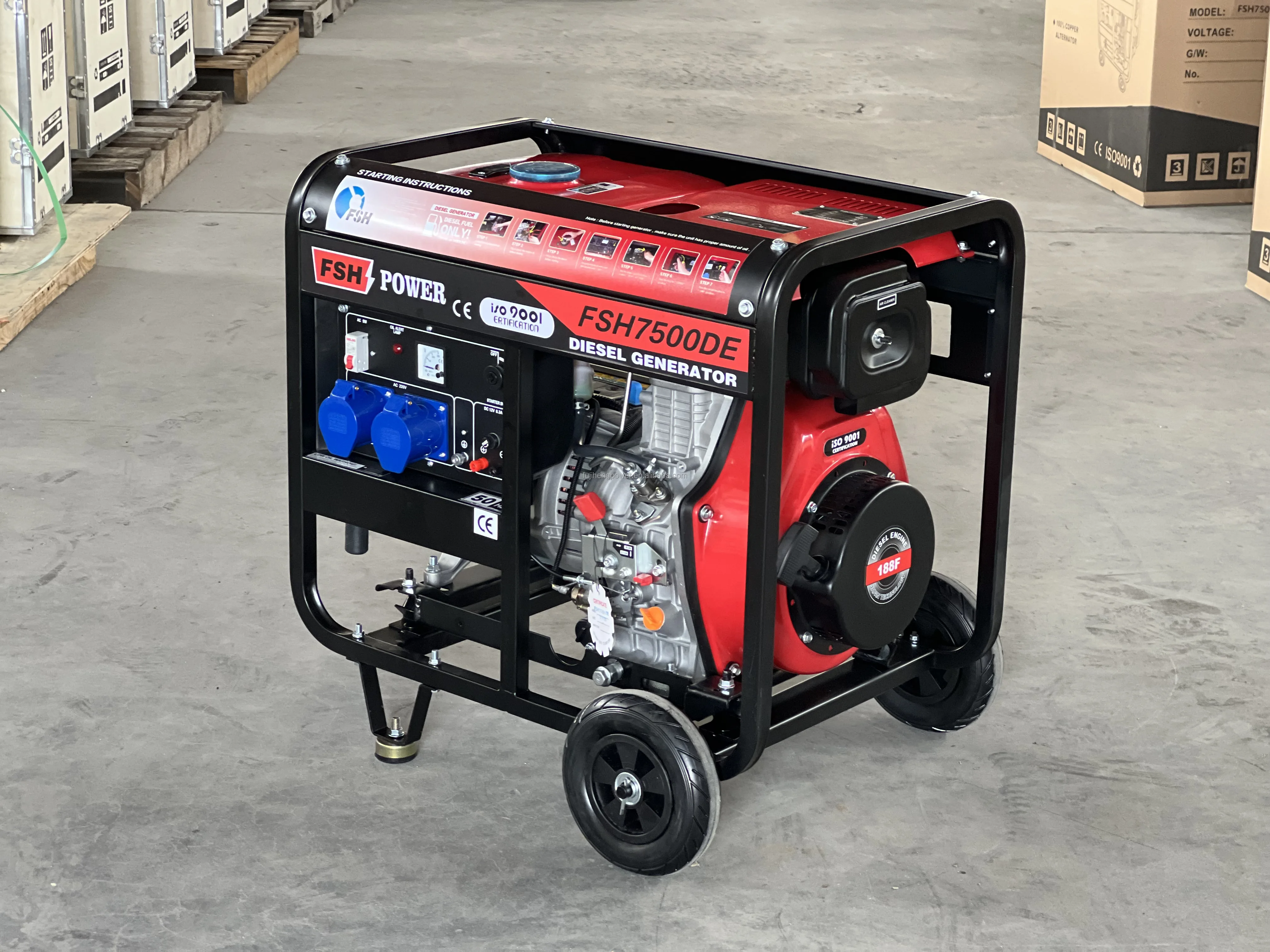 Portable air cooled Diesel Generator open frame 6kva for sale for sale ...