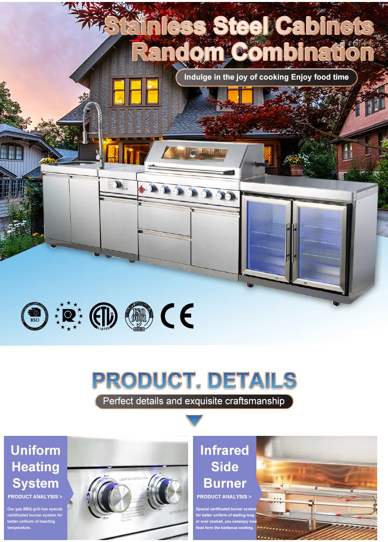 Modern Home Small Metal Kitchen Cabinets Readymade Outdoor Free ...