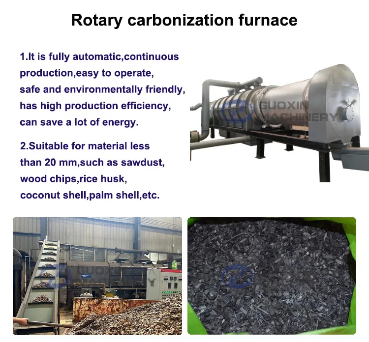 Continuous Production Horizontal Carbonization Furnace Bio Charcoal ...