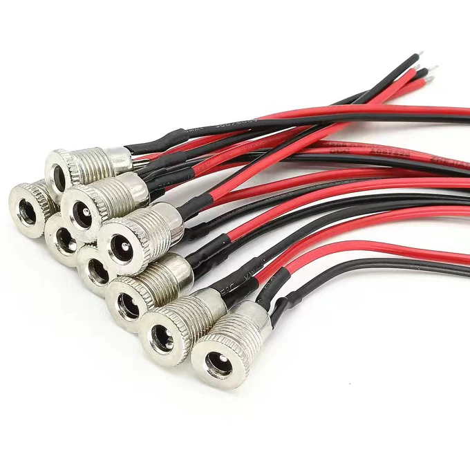 DC-099 Threaded Female Panel Mounting Power Jack With Wire DC Power ...