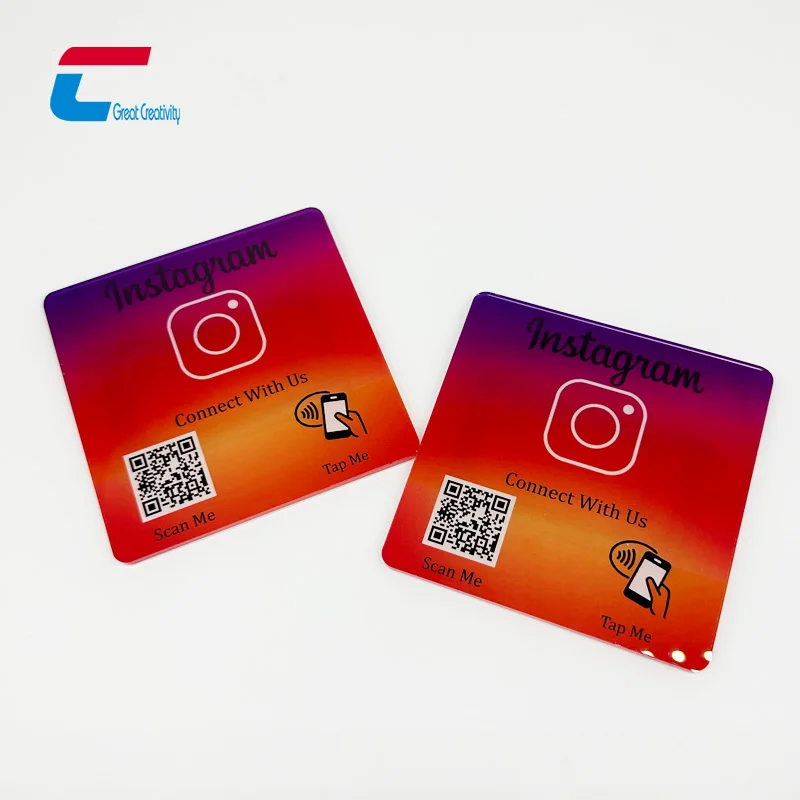 Cxj Custom Nfc Menu Plexiglass Qr Business Card Ntag213 Ntag215 Ntag216 ...