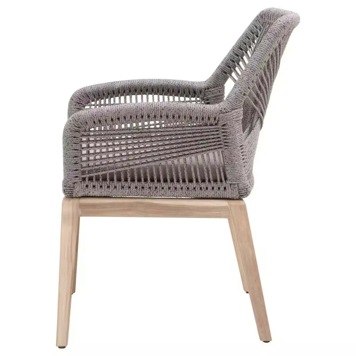 Outdoor Teak Rope Weaving Dining Chair Villa Terrace Hotel Garden ...