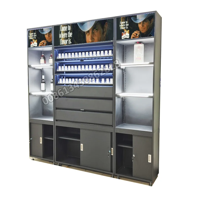 Custom Tobacco Store Fixtures Retail Cigarette Metal Stand Manufacturer ...