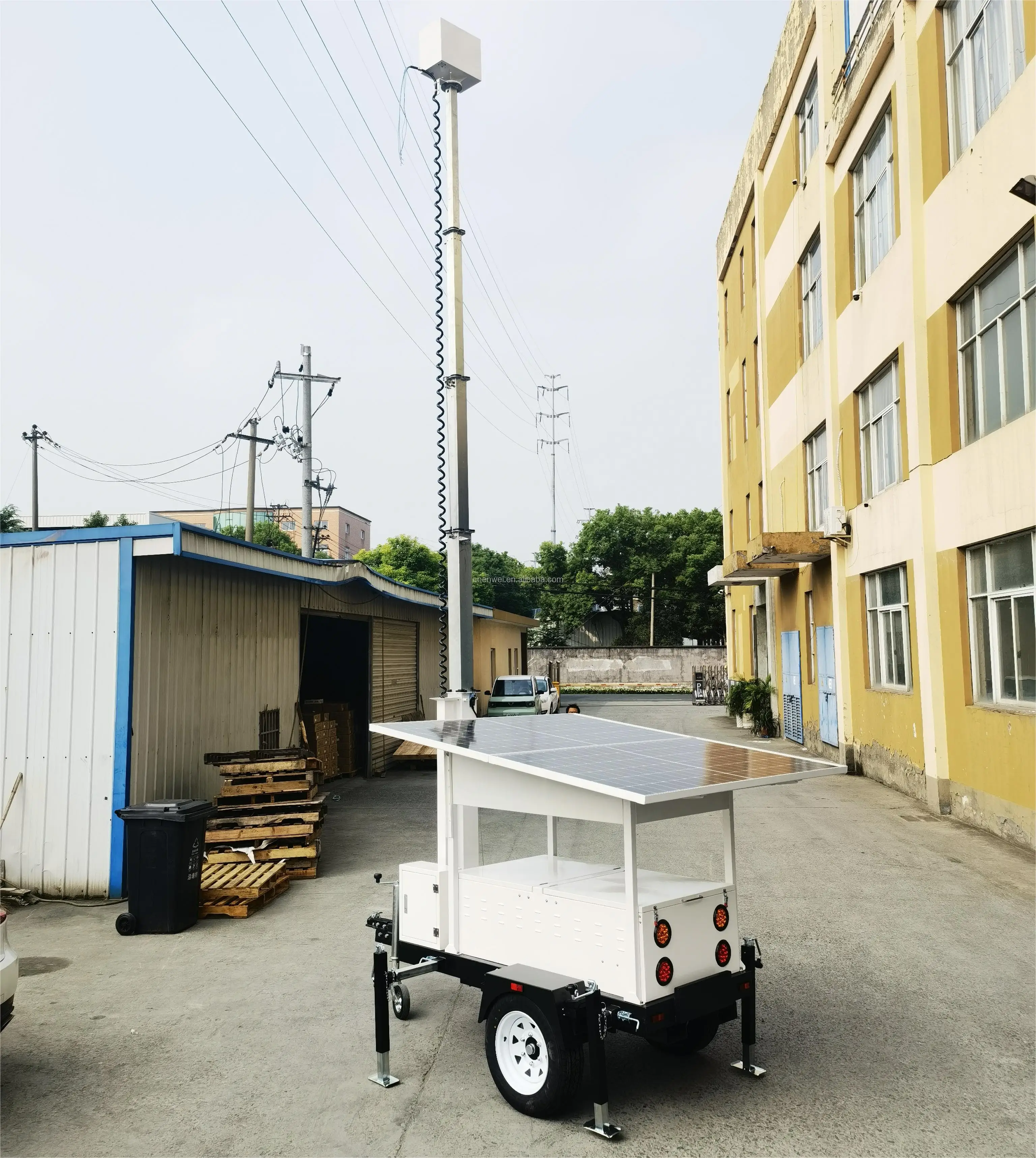 Movable CCTV Surveillance Solar Trailer for Construction Site| Alibaba.com